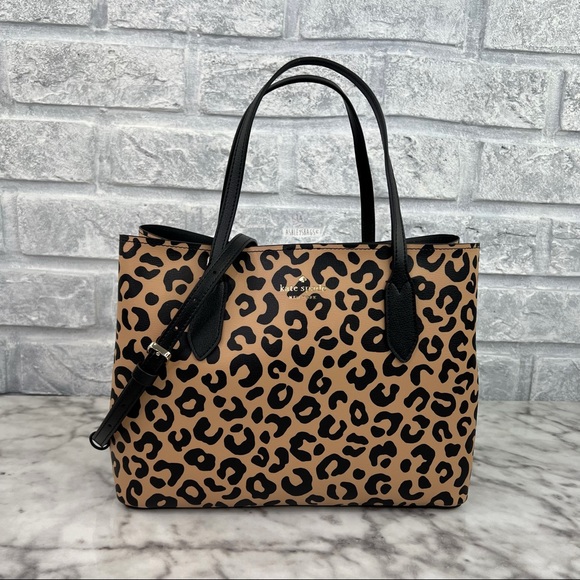 kate spade | Bags | Kate Spade Leopard Print Harper Satchel Tote ...